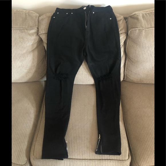 Jeans | Oro Los Angeles Black Ripped Jeans | Poshmark